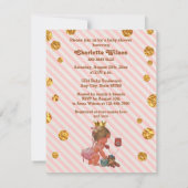 Princess On Phone Stripes Gold Spots Baby Shower Invitation | Zazzle