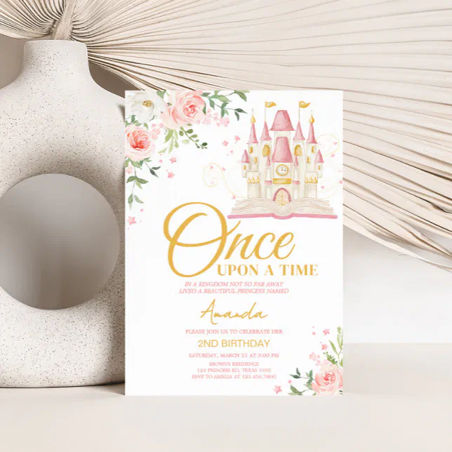Princess Once Upon a Time Birthday Party Invitation | Zazzle