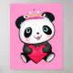 Princess Panda Poster Sweet Gift for Girls Bedroom | Zazzle