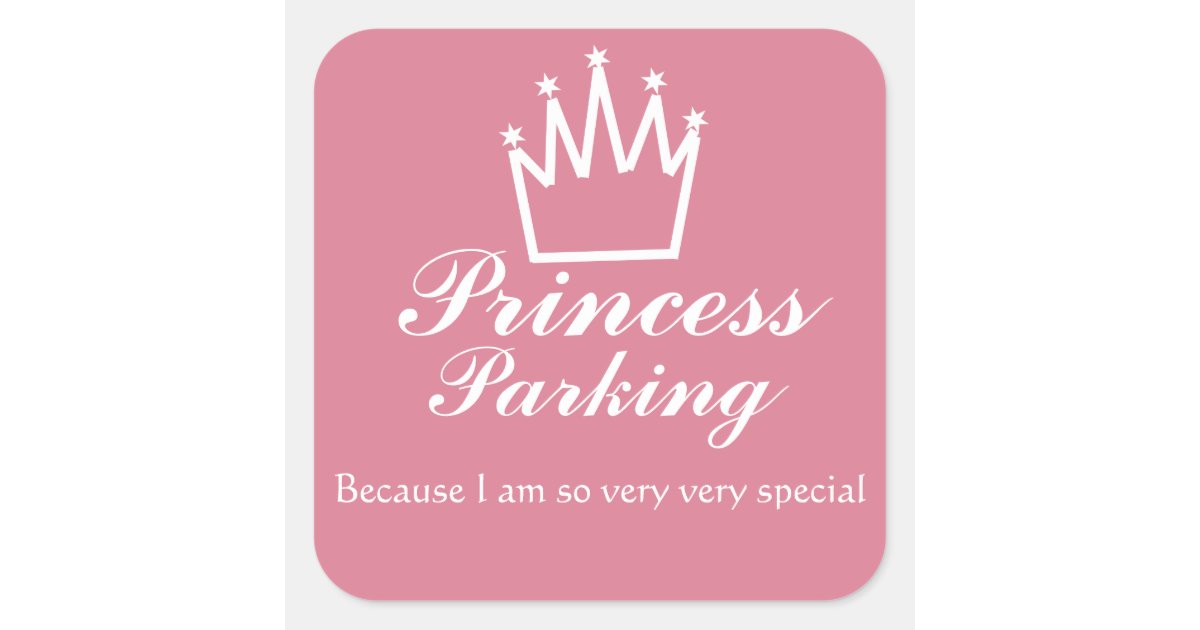 Princess parking square sticker | Zazzle