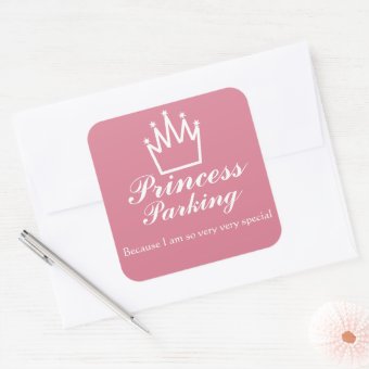 Princess parking square sticker | Zazzle