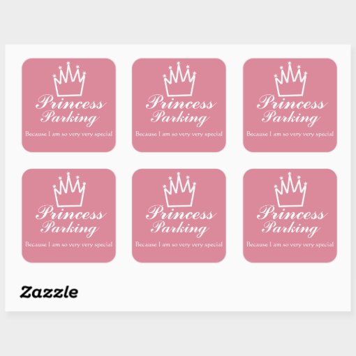 Princess parking square sticker | Zazzle