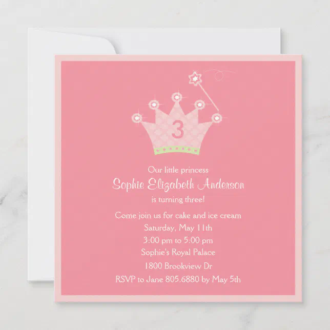 Princess Party Invitation | Zazzle