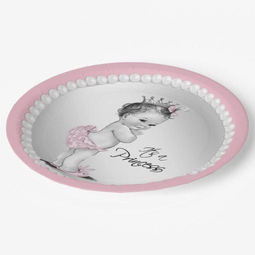 Princess Pearl Baby Shower Paper Plates | Zazzle