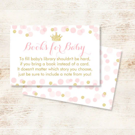 Princess Pink and Gold Baby Shower Books For Baby | Zazzle
