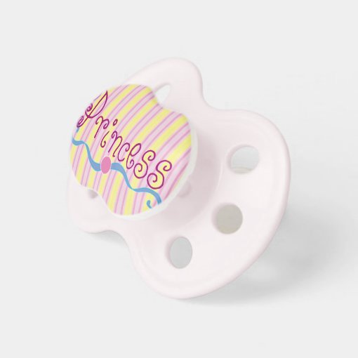 Princess Pink Stripe Girls Pacifier | Zazzle