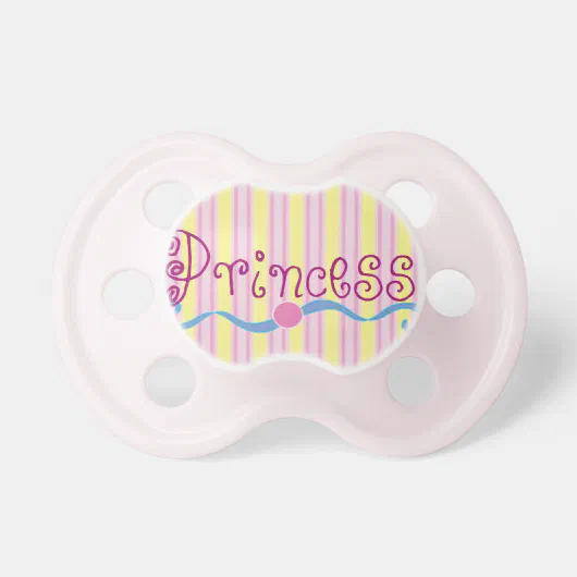 Princess Pink Stripe Girls Pacifier | Zazzle