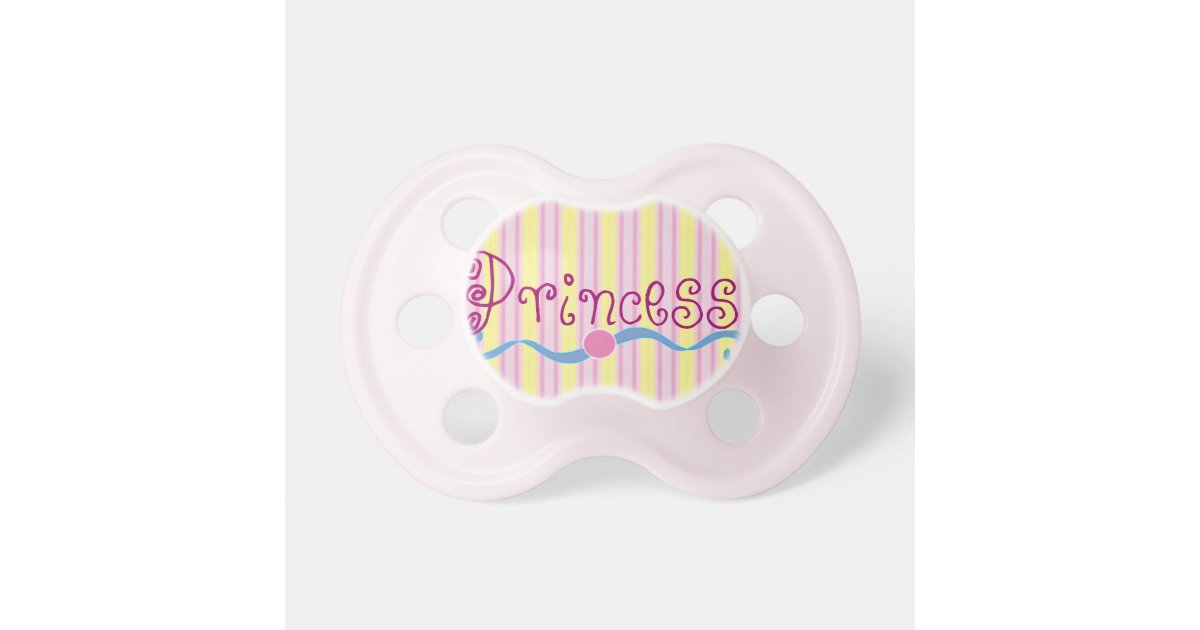 Princess Pink Stripe Girls Pacifier | Zazzle