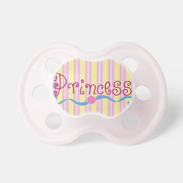 Princess Pink Stripe Girls Pacifier | Zazzle