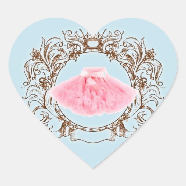 Princess Pink tutu Blue Birthday Party Sticker | Zazzle.com