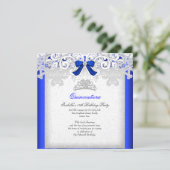 Princess Quinceanera Royal Blue 15th Birthday 2 Invitation | Zazzle