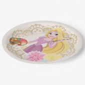 Princess Rapunzel | Floral Gold Confetti Paper Plates | Zazzle