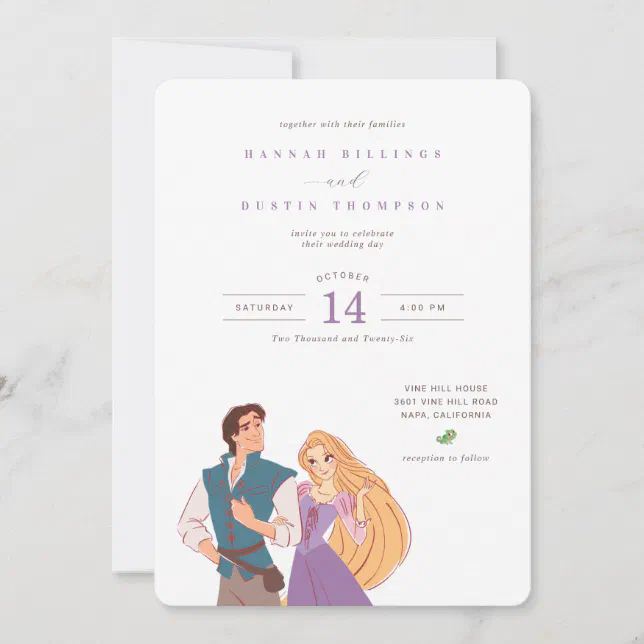 Princess Rapunzel & Flynn Rider Wedding Invitation | Zazzle