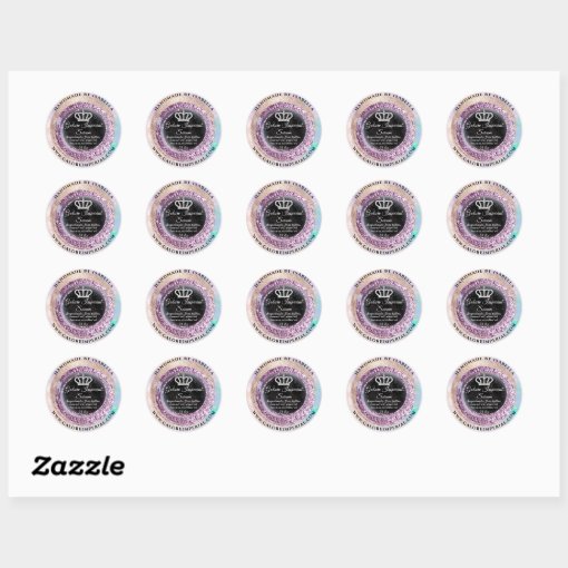 Princess Royal Diamond Crown Royal Rose Black Classic Round Sticker ...