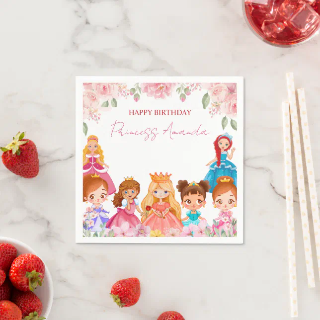 Princess Royal Queen Birthday Party Paper Napkins | Zazzle