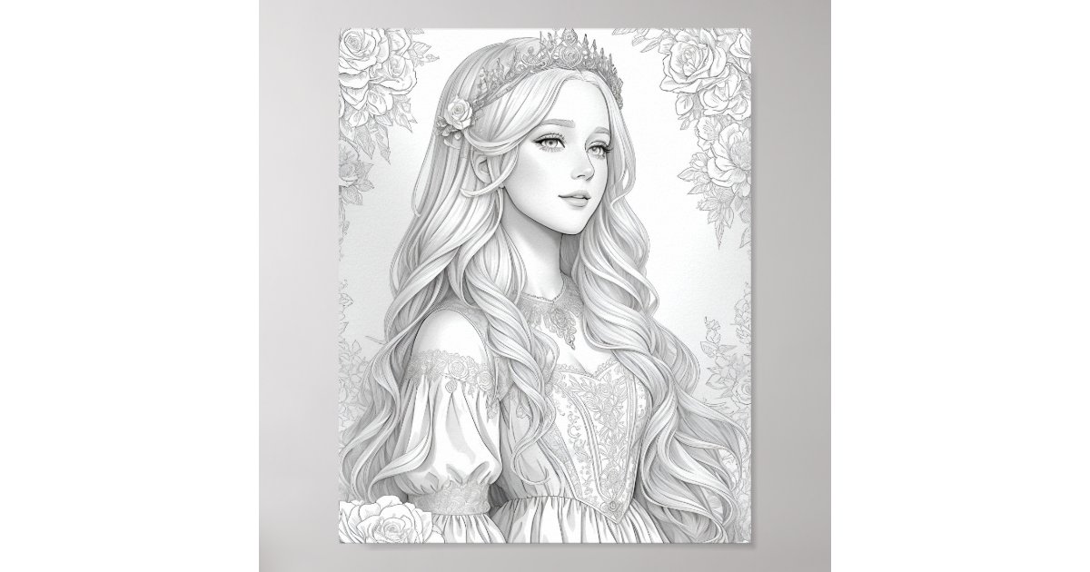 Princess scratch Art Poster | Zazzle