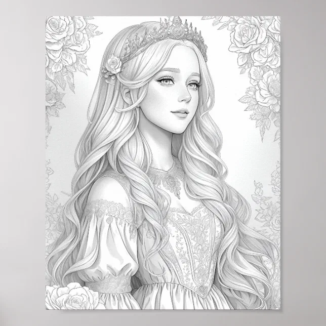 Princess scratch Art Poster | Zazzle