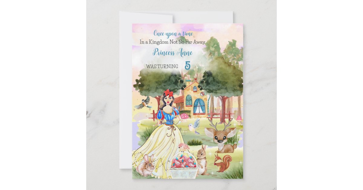 Princess Snowy Birthday watercolor Invitation | Zazzle