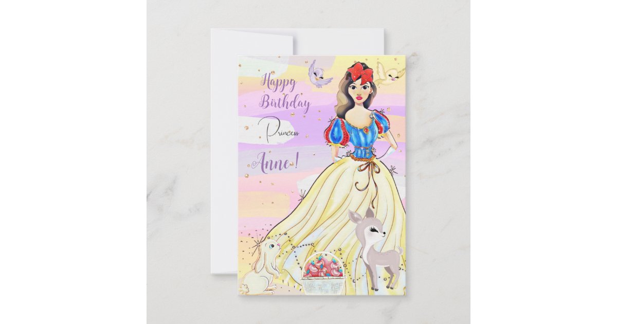 Princess Snowy Happy Birthday Greeting Card | Zazzle