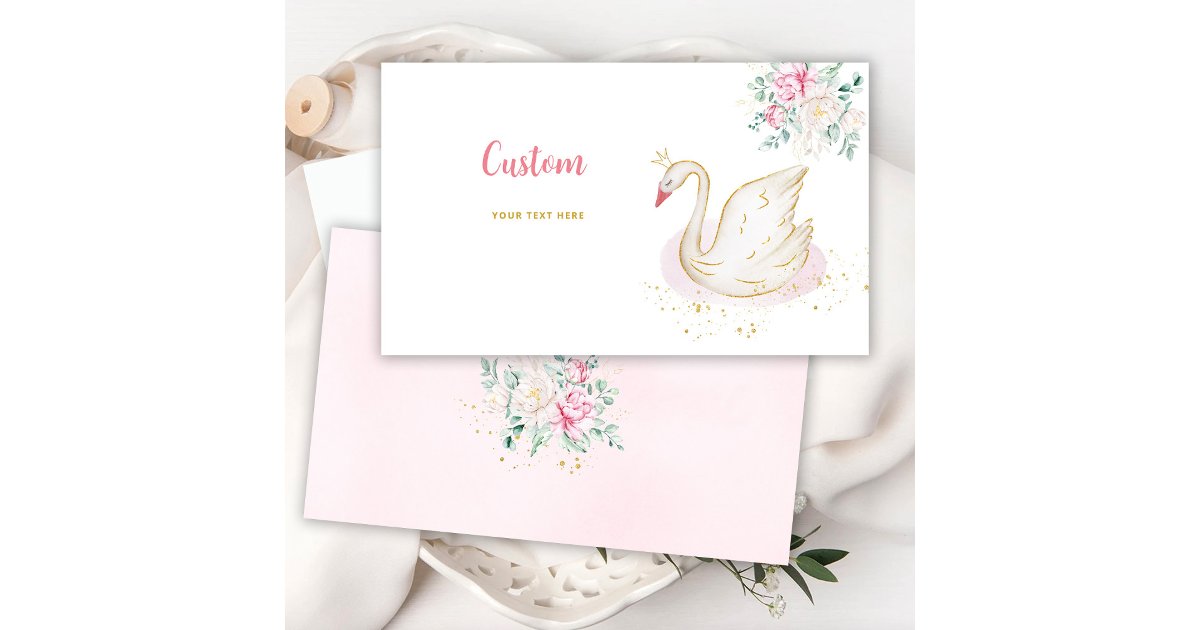 Princess Swan Custom Enclosure Card | Zazzle