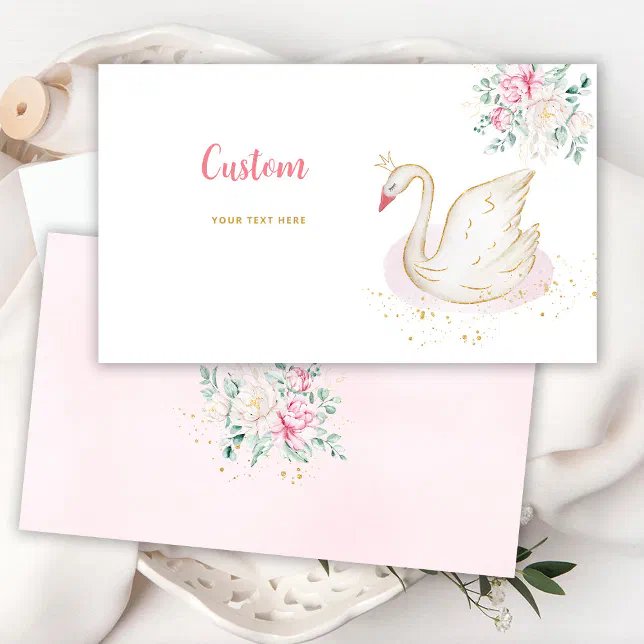 Princess Swan Custom Enclosure Card | Zazzle