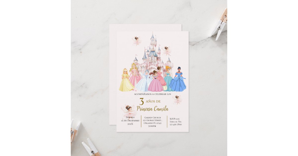 Princess Third Birthday Invitation at Her Castle | Zazzle