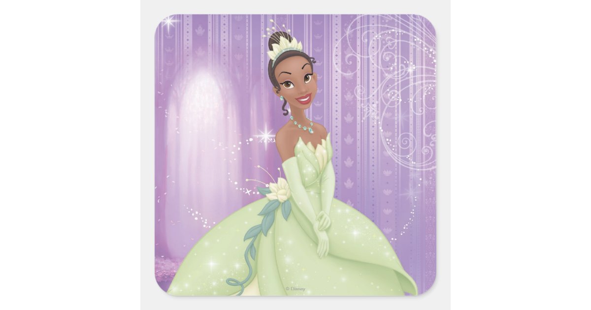 Princess Tiana Square Sticker | Zazzle