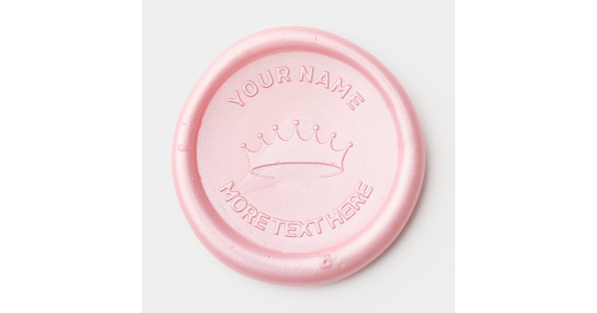Princess Tiara and Editable Text Wax Seal Sticker | Zazzle