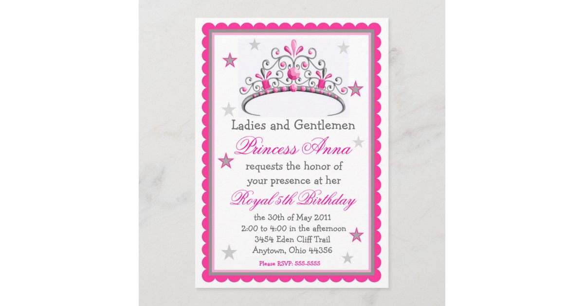 Princess Tiara Birthday Invitation | Zazzle.com