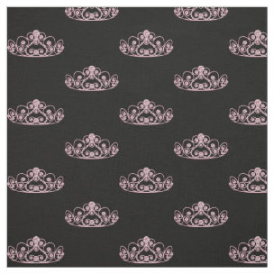 Pink Princess Crowns Fabric | Zazzle.com