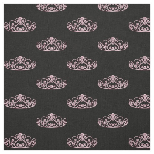 Pink Princess Crowns Fabric | Zazzle.com