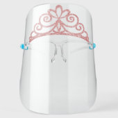 Princess Tiara Crown Rose Gold Glitter Face Shield | Zazzle