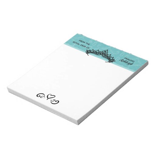 Princess Tiara on Blue Royal Desk Notepad | Zazzle