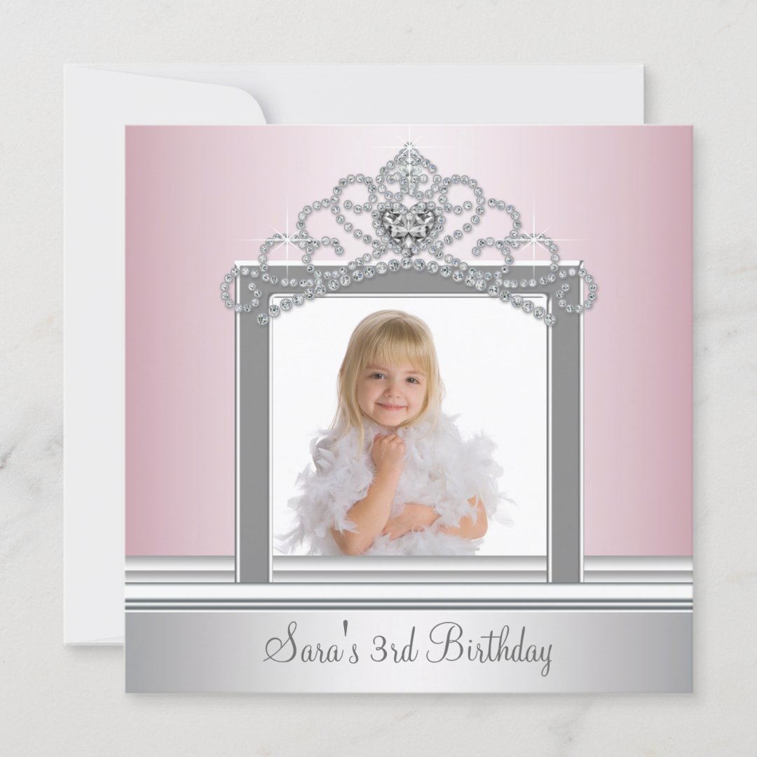 Princess Tiara Photo Princess Birthday Party Invitation | Zazzle
