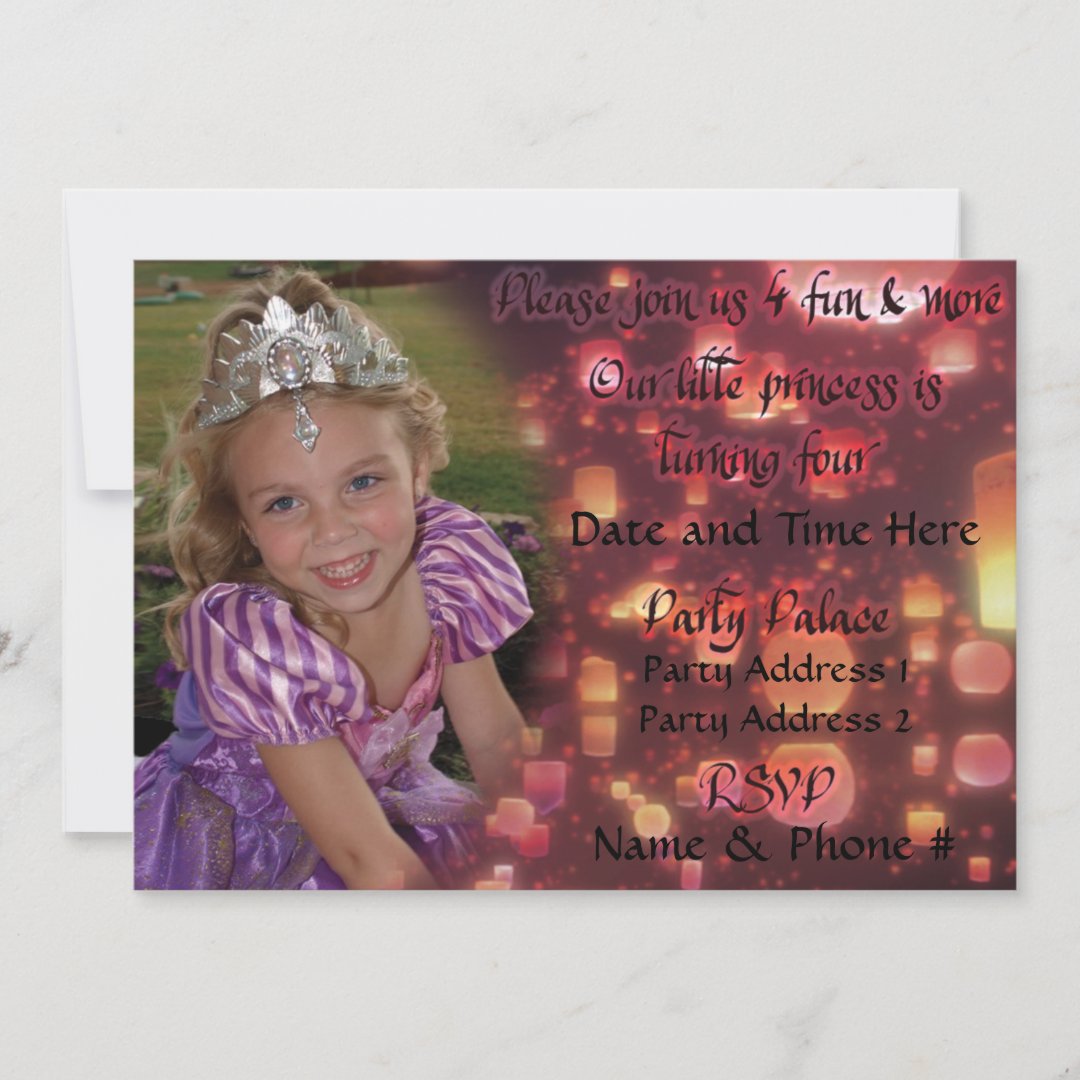 Princess Turning 4 Invitations for Birthday | Zazzle