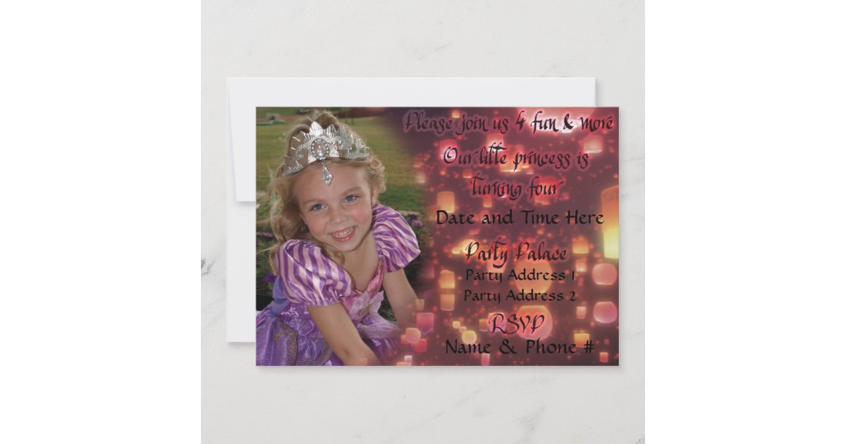 Princess Turning 4 Invitations for Birthday | Zazzle