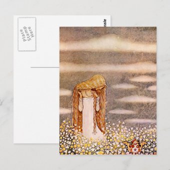 “Princess Tuvstarr” John Bauer Watercolor Postcard | Zazzle