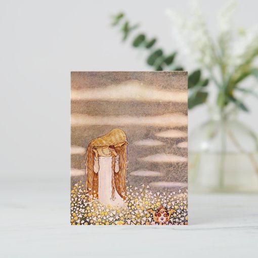 “Princess Tuvstarr” John Bauer Watercolor Postcard | Zazzle