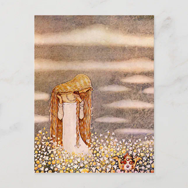 “Princess Tuvstarr” John Bauer Watercolor Postcard | Zazzle