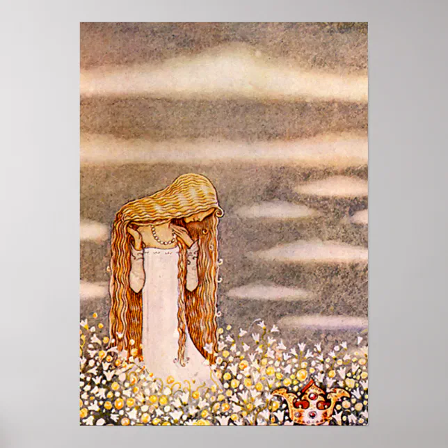 “Princess Tuvstarr” John Bauer Watercolor Poster | Zazzle