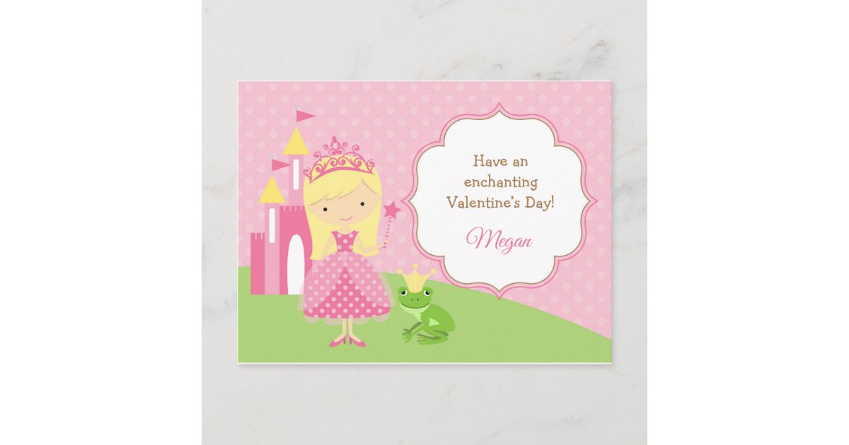 Princess Valentine's Day Card Kids Classroom | Zazzle