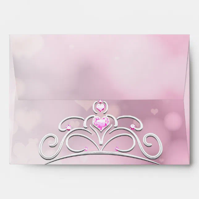 Princess Wand & Crown Birthday Invitation Envelope | Zazzle