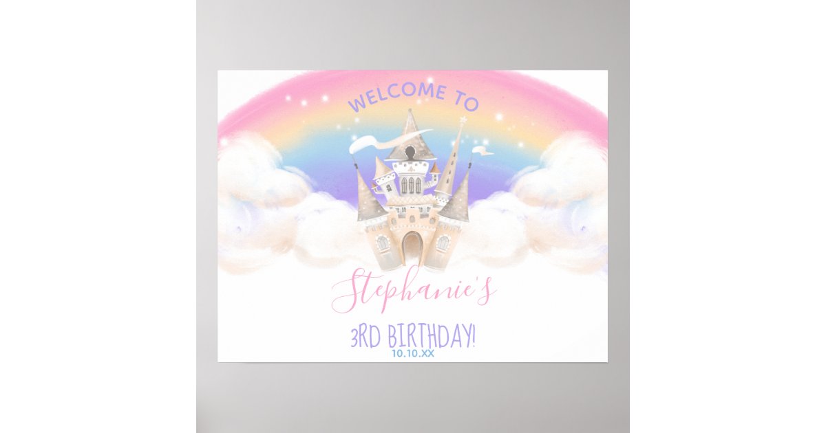 Princess Welcome Sign with Pastel Rainbow | Zazzle