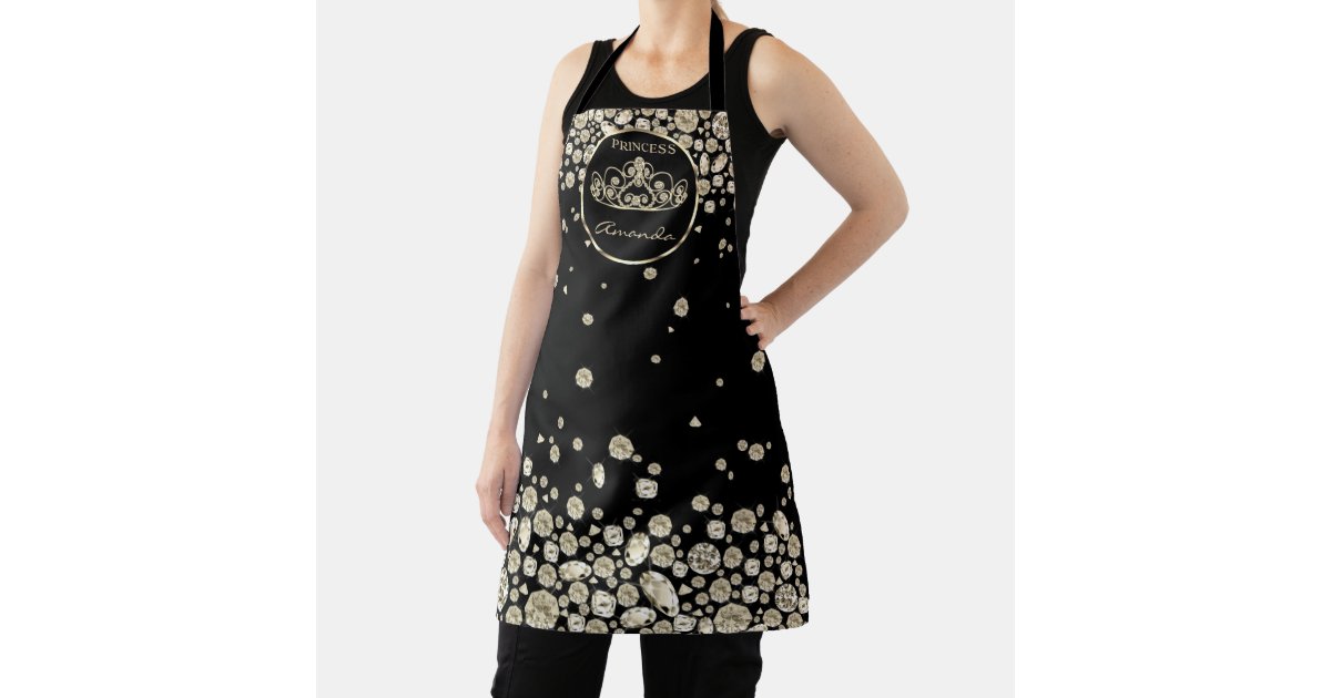 Princess with Diamonds - Gold Apron | Zazzle