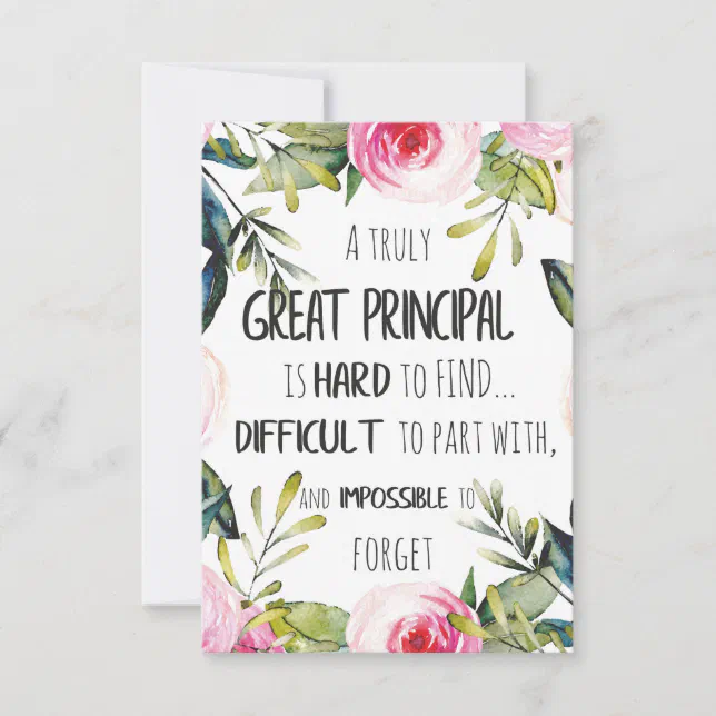 Principal Appreciation Gift Principal Office decor Thank You Card | Zazzle