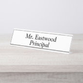 Principal In White Desk Name Plate | Zazzle