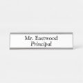 Principal In White Desk Name Plate | Zazzle