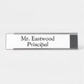 Principal In White Desk Name Plate | Zazzle