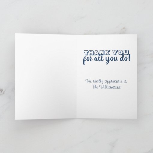 Principal Teacher Thank You Appreciation Card | Zazzle