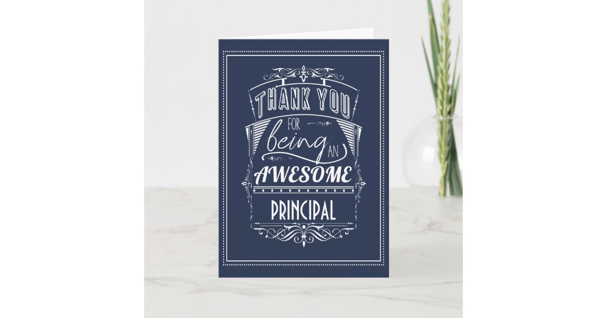 Principal Teacher Thank You Appreciation Card | Zazzle